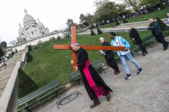 Archbishop Paris Laurent Ulrich Carries Cross Editorial Stock Photo ...