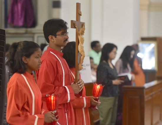 Christians People Attend Mass Prayer Observe Editorial Stock Photo ...