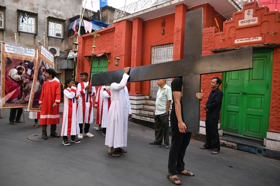 Christian Community People Participate Religious Procession Editorial ...
