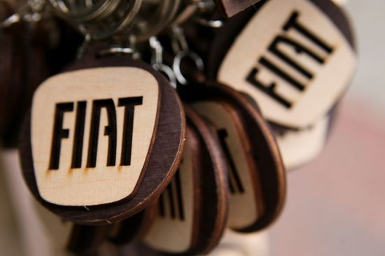 Fiat Logo On Wooden Keychain Seen Editorial Stock Photo - Stock Image ...