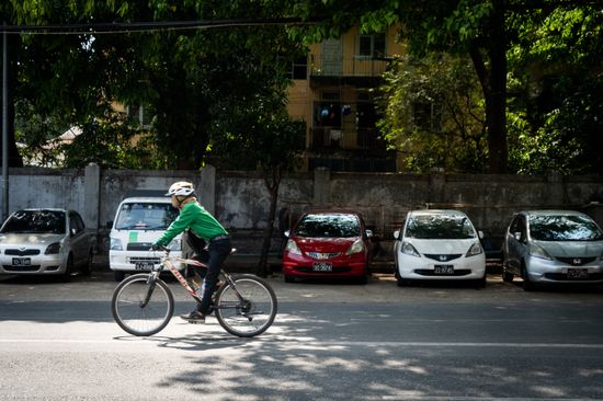 Grab Delivery Driver Rides Bicycle Make Editorial Stock Photo - Stock ...