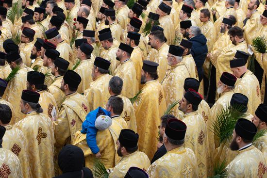 Orthodox Priests Listen Religious Service Held Editorial Stock Photo ...