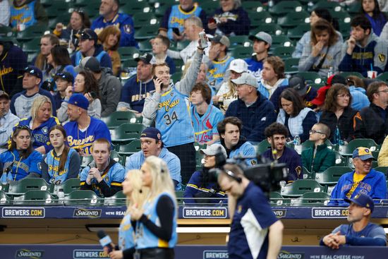 Milwaukee Brewer Fan Holding His Beer Editorial Stock Photo - Stock ...