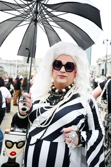 Protester Fancy Costume Holds Umbrella During Editorial Stock Photo ...