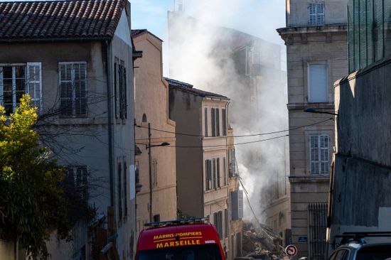 View Smoke Rubble After Collapse Building Editorial Stock Photo - Stock ...