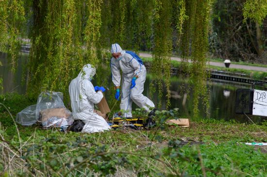 Forensic Investigators Gather Evidence Next Grand Editorial Stock Photo ...