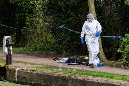 Forensic Investigators Gather Evidence Next Grand Editorial Stock Photo ...