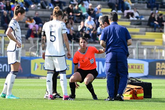 Referee Zoe Stavrou Helped Her Feet Editorial Stock Photo - Stock Image ...
