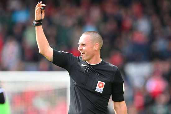 Referee Scott Tallis Gestures During Vanarama Editorial Stock Photo ...