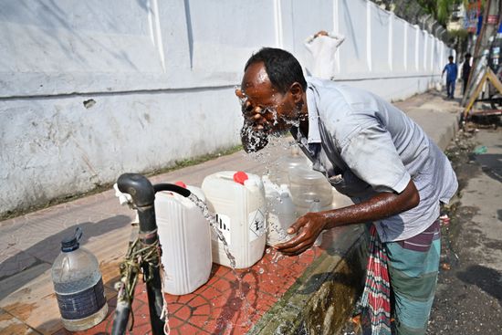 Man Washing His Face Water Roadside Editorial Stock Photo - Stock Image ...