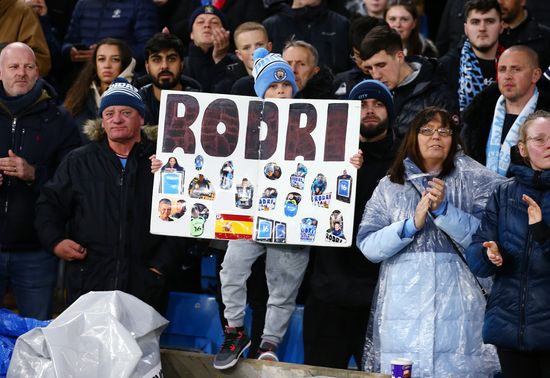 Manchester City Fan Sign Rodri Editorial Stock Photo - Stock Image ...