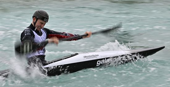 Ben Haylett Mens Kayak During British Editorial Stock Photo - Stock ...