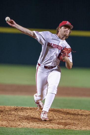 Razorback Pitcher Ben Mclaughlin 15 Delivers Editorial Stock Photo ...