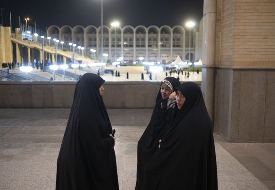 Iranian Women Wearing Veils Stand Together Editorial Stock Photo ...