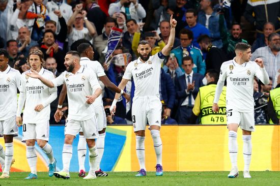 Karim Benzema Celebrating Goal During Uefa Editorial Stock Photo ...