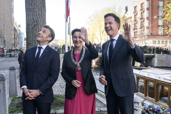 Arrival French President Emmanuel Macron Mark Editorial Stock Photo ...