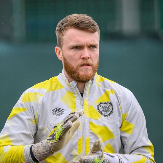 Hearts Goalkeeper Zander Clark During Training Editorial Stock Photo ...