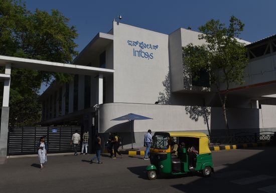 People Walk Past Gate Infosys Office Editorial Stock Photo - Stock ...