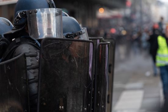 Riot Police Gendarmerie Mobile Watch Crowd Editorial Stock Photo ...