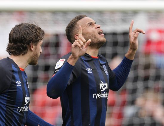 Carlton Morris Luton Town Celebrates Scoring Editorial Stock Photo ...