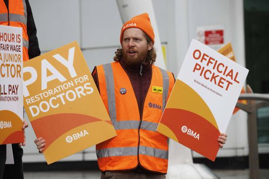 Junior Doctor Placards On Picket Line Editorial Stock Photo - Stock ...