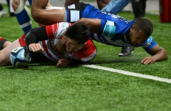 Seb Atkinson Gloucester Scores Try Under Editorial Stock Photo - Stock ...
