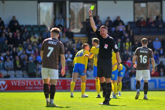 Referee Ryan Atkin Shows Alex Hurst Editorial Stock Photo - Stock Image ...