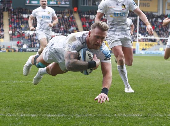 Try Celebration Exeter Chiefs Player Stuart Editorial Stock Photo ...
