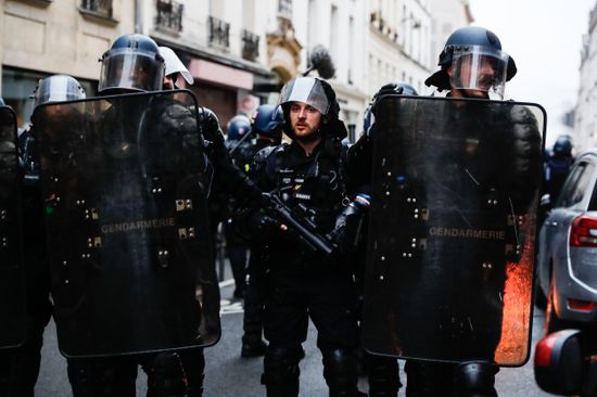 Riot Police Shields Grenade Launcher Deployed Editorial Stock Photo ...