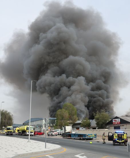 Smoke Rises Fire Warehouse Umm Ramool Editorial Stock Photo - Stock ...