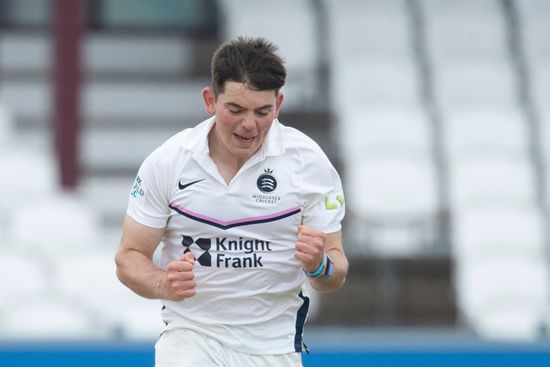Ethan Bamber Middlesex Ccc Celebrates Wicket Editorial Stock Photo ...