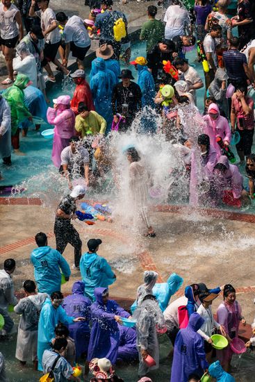 People Splash Water On One Another Editorial Stock Photo - Stock Image ...