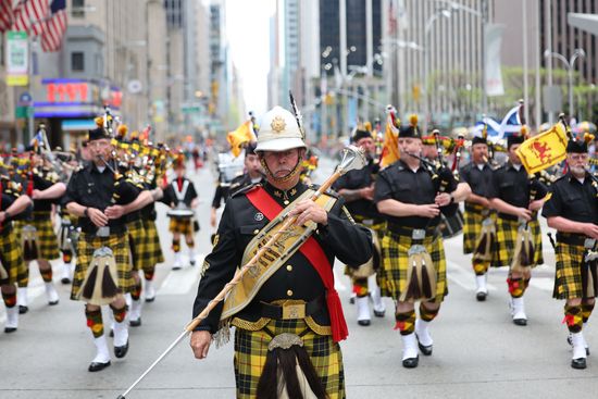 Pipes Drums Band Leader Marches During Editorial Stock Photo - Stock ...