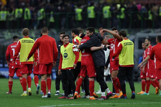Ac Monza Players Celebrate Victory End Editorial Stock Photo - Stock ...