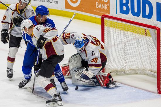 Cleveland Monsters Goaltender Pavel Cajan 30 Editorial Stock Photo ...