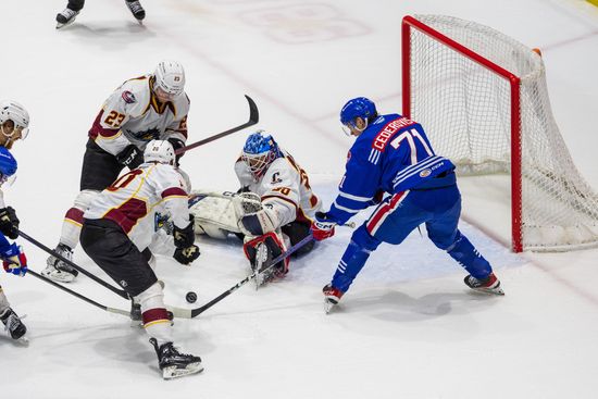 Cleveland Monsters Goaltender Pavel Cajan 30 Editorial Stock Photo ...