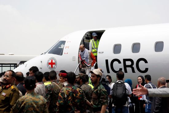 Prisoners Released Disembark Plane During Prisoner Editorial Stock ...