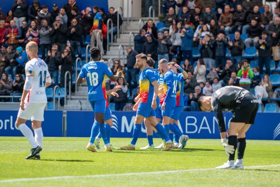Fc Andorra Players Celebrates After Scoring Editorial Stock Photo ...