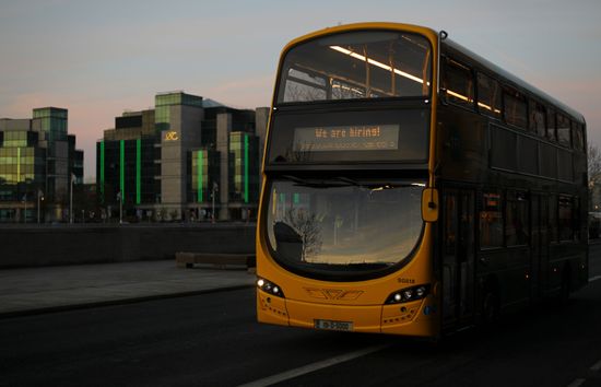 Sunset Reflected Windshield Bus Dublin Ireland Editorial Stock Photo ...