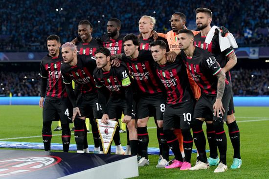 Ac Milan Line During Uefa Champions Editorial Stock Photo - Stock Image ...