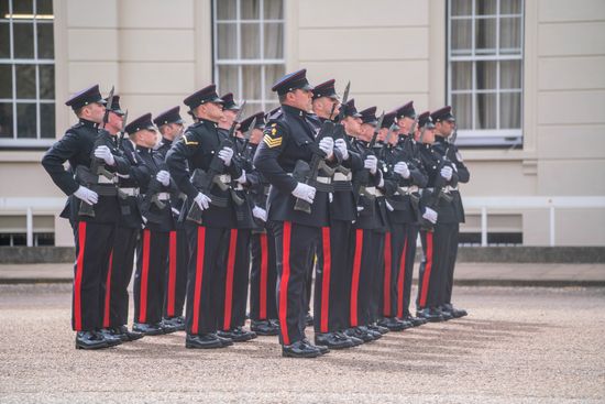 Grenadier Guards Rehearsing Wellington Barracks London Editorial Stock ...