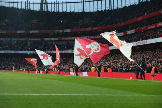 Giant Arsenal Flags Waved Part Pre Editorial Stock Photo - Stock Image ...