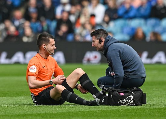 Referee Declan Bourne Goes Down Injured Editorial Stock Photo - Stock ...