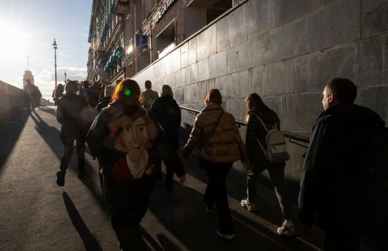 People Cast Shadows Tehy Walk Along Editorial Stock Photo - Stock Image ...