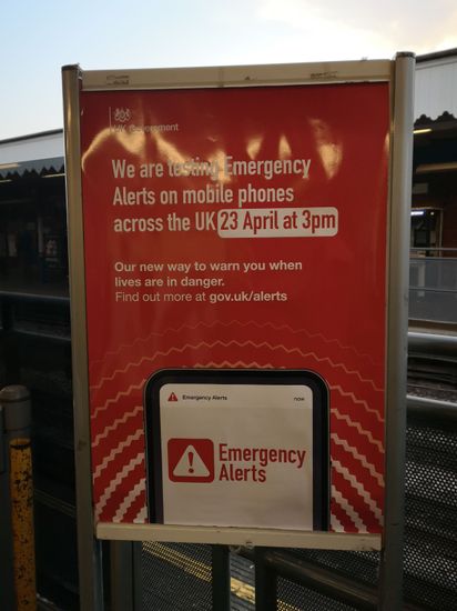 Mobile Phone Emergency Alert Warning Poster Editorial Stock Photo ...
