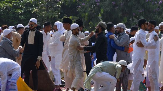 Muslim Community People Kolkata Hug Each Editorial Stock Photo - Stock ...