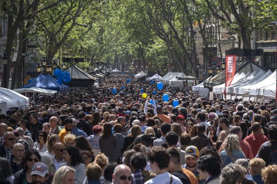 Large Crowd People Seen Strolling Along Editorial Stock Photo - Stock ...