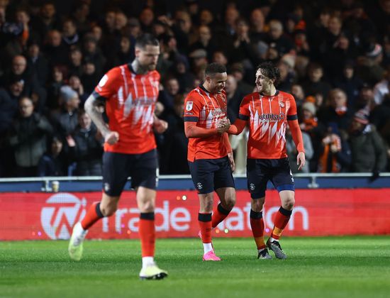 Carlton Morris Luton Town Celebrates Scoring Editorial Stock Photo ...