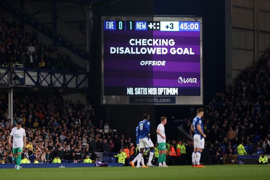 Var Screen Var Check Offside Against Editorial Stock Photo - Stock ...