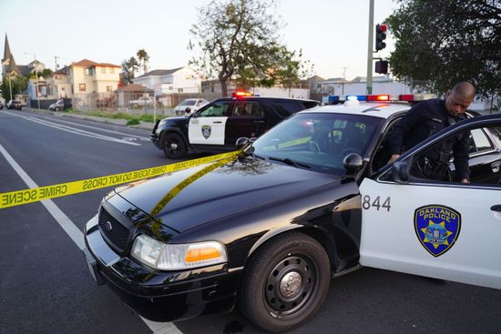 Police Officers Use Cop Vehicle Cordon Editorial Stock Photo - Stock ...